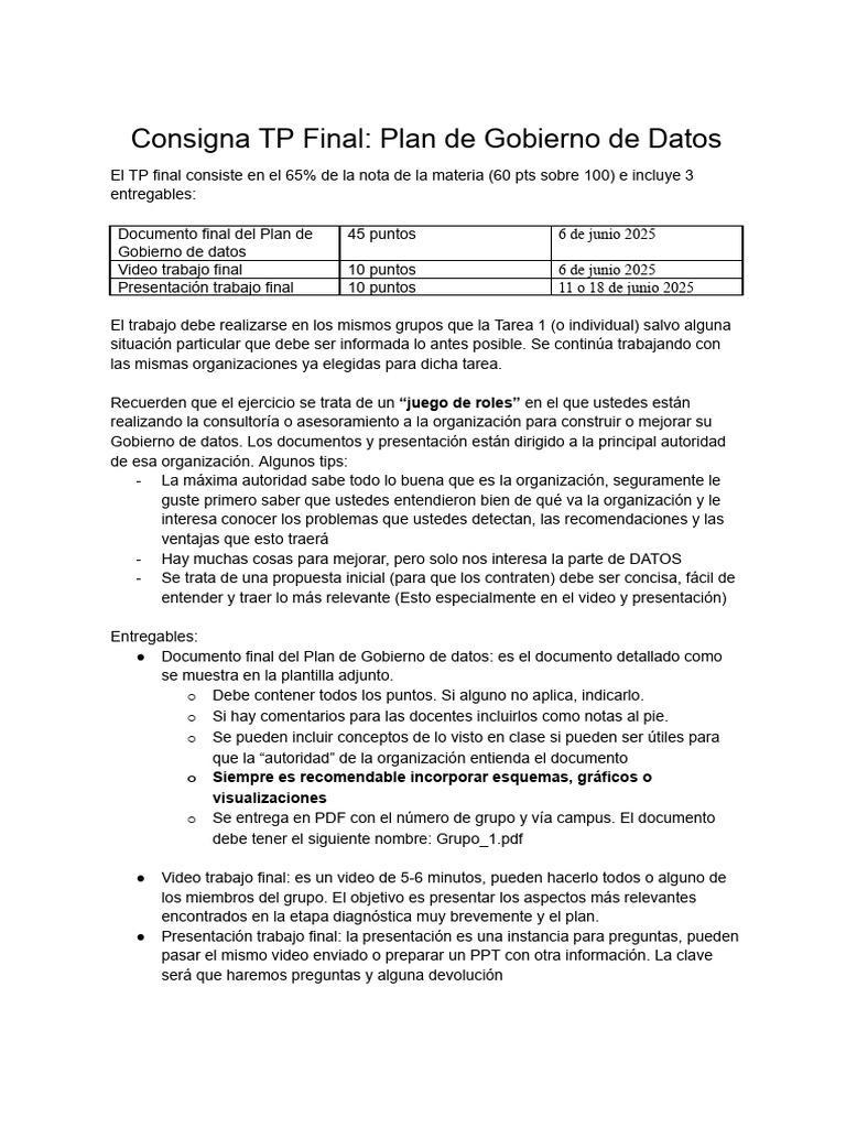 TP Consigna Final GDD UNSAM | PDF | Metadatos | Bases de datos