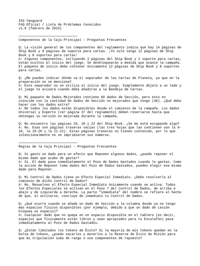FAQ Oficial de ISS Vanguard | PDF | Amor