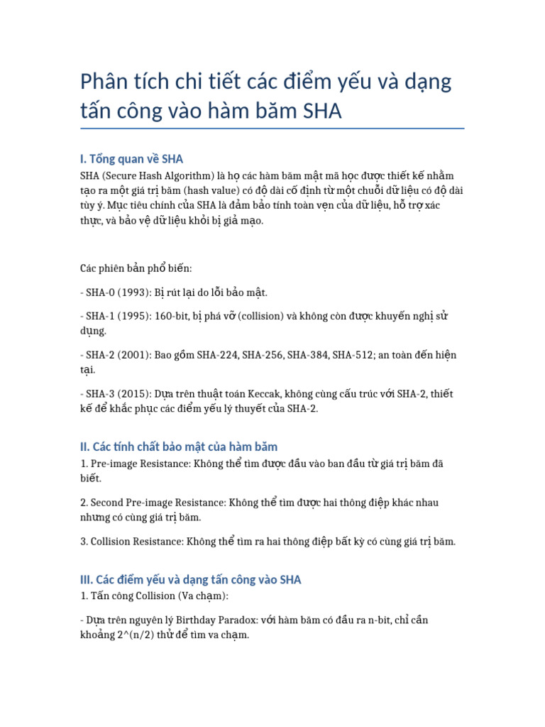 Bao Cao Diem Yeu SHA Day Du | PDF