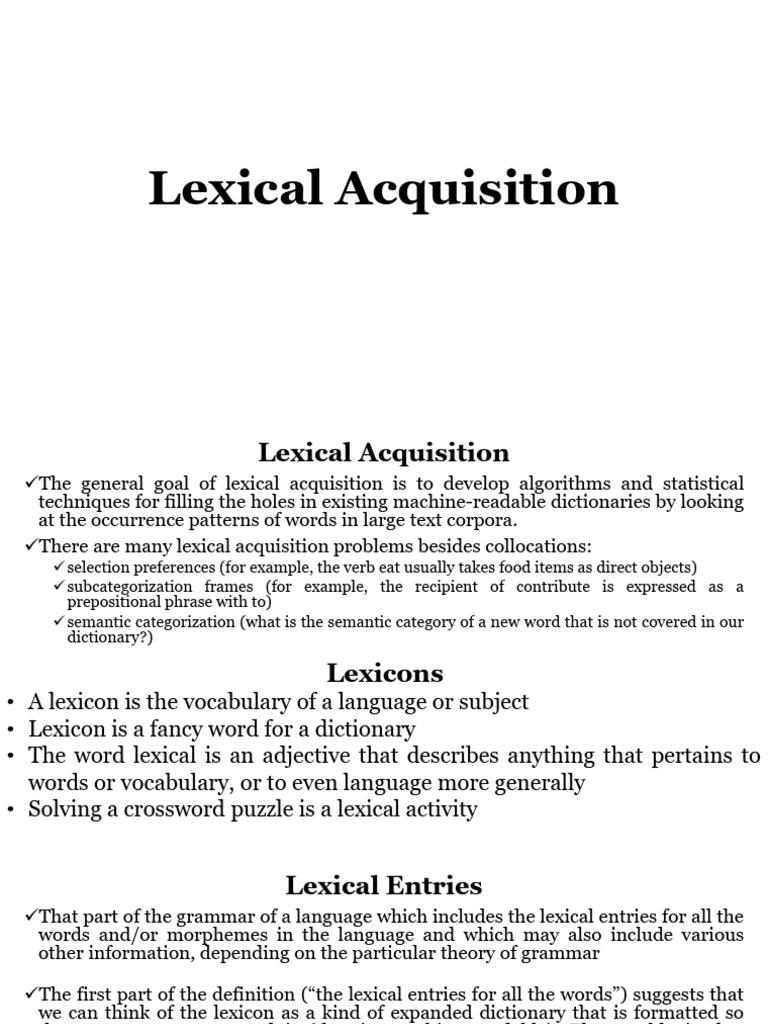 Unit II Lexical Acquisition Final | PDF | Lexicon | Accuracy And Precision