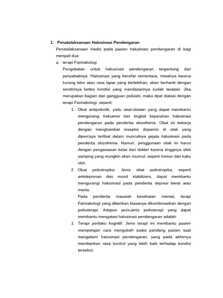 Penatalaksanaan Halusinasi Pendengaran | PDF