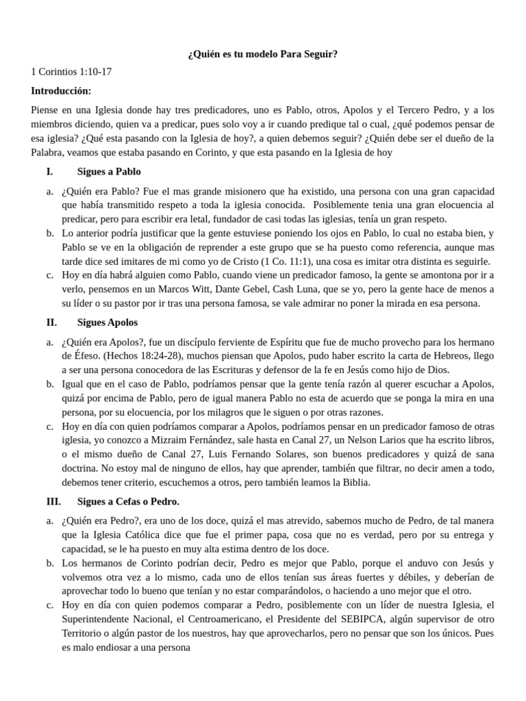 Quién Es Tu Modelo para Seguir | PDF | Cristo (título) | Pablo el apóstol