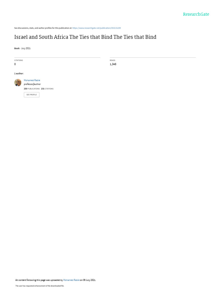 Israel and South Africa The Ties That Bind The Ties That Bind | PDF ...