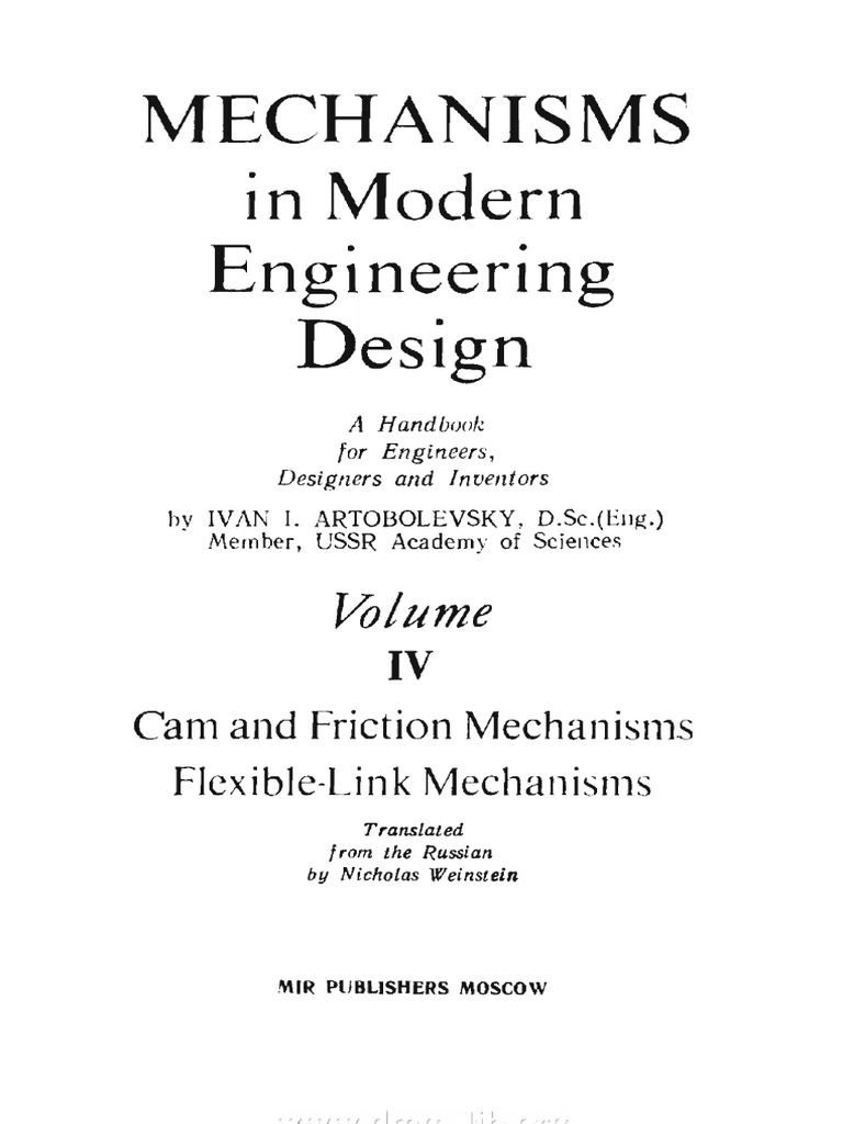 Mechanisms in Modern Engineering Design-Vol - 4-Artobolevsky | PDF