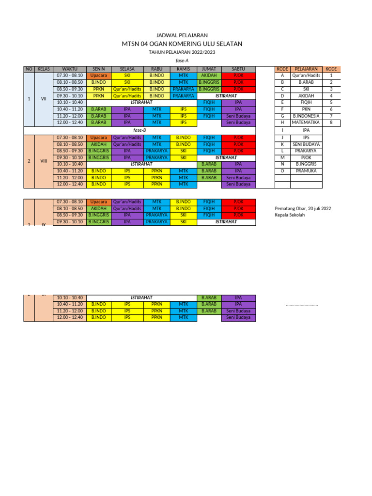 Jadwal Mts | PDF