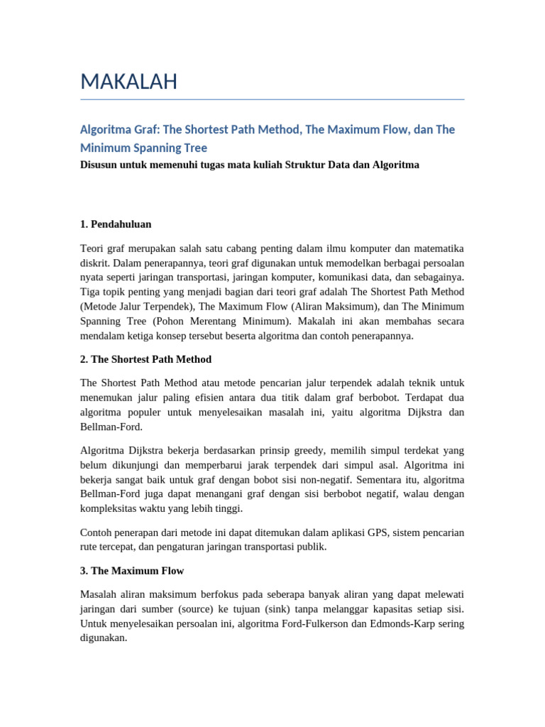 Makalah Lengkap Algoritma Graf | PDF