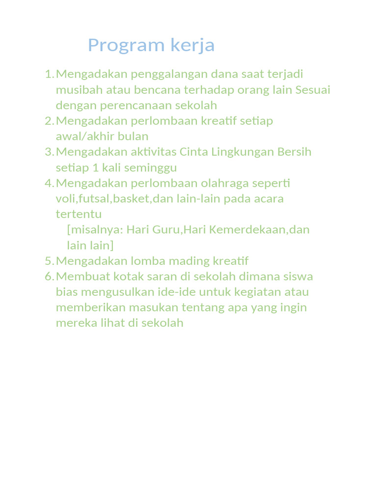 Program Kerja | PDF