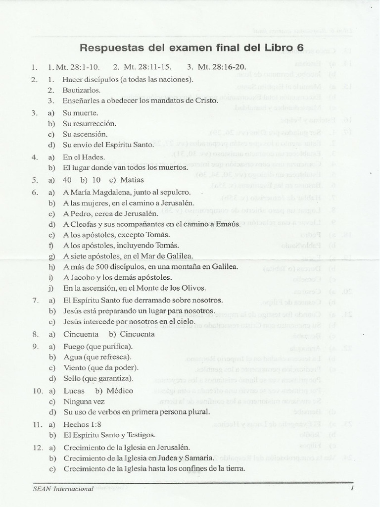 Rpta - Examen ETE 6 | PDF