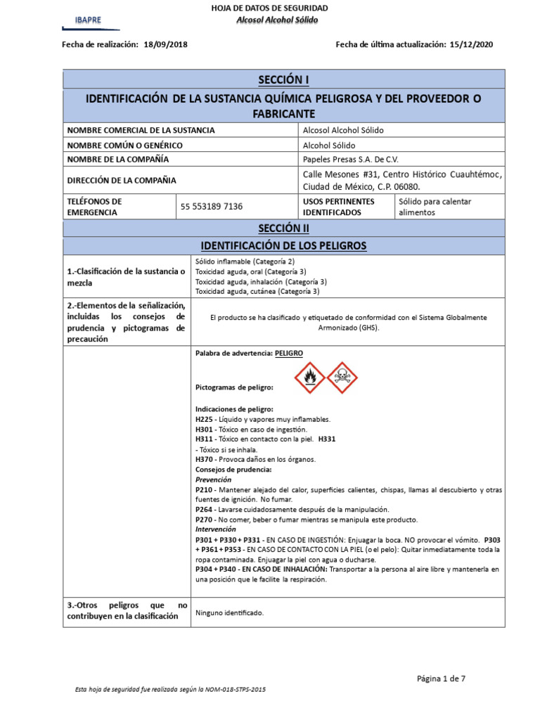 Alcohol Solido | PDF | Agua | Residuos
