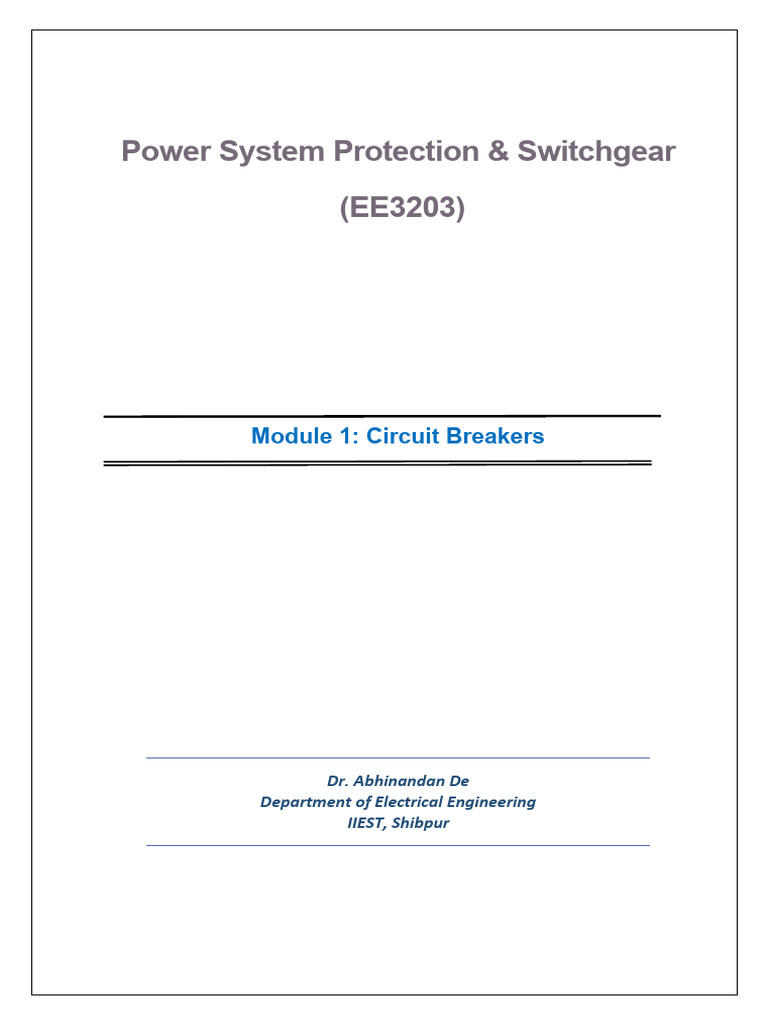 Module 1 Circuit Breakers | PDF | Electric Arc | Capacitor