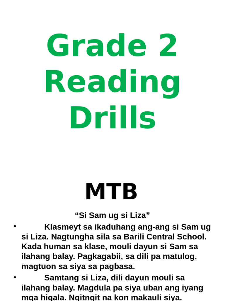 Grade 2 Reading Drills | PDF