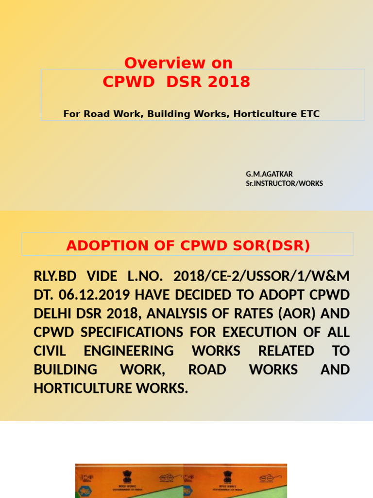 CPWD DSR | PDF | Concrete | Precast Concrete