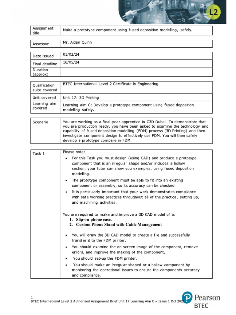 Unit 17 - Assignment 2 - Assignment Brief | PDF