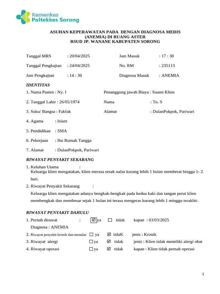 Askep Anemia Final Aster Terbaru | PDF