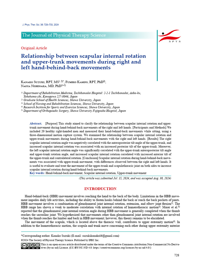 2024 - Relationship Between Scapular Internal Rotation and Upper-Trunk ...