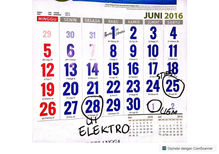 Kalender 2016 Abang | PDF