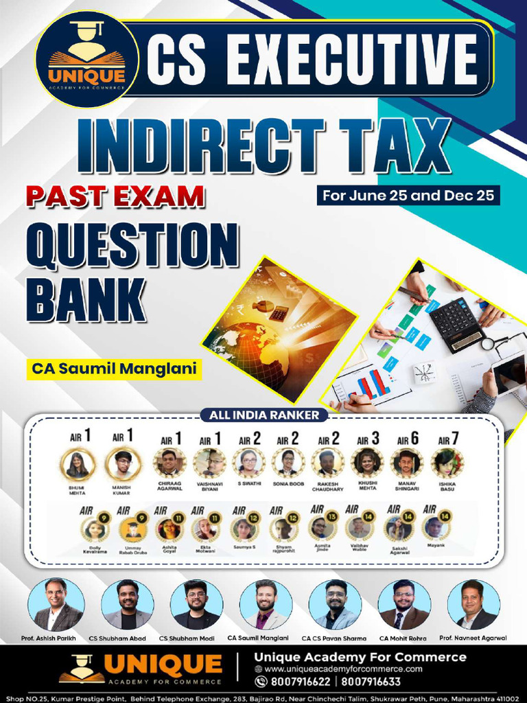 CS Exe Idt Past Exam Question Bank | PDF | Taxes | Prices