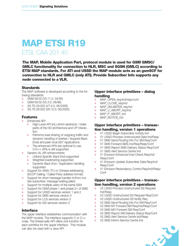 ETSI MAP Standards and Features Overview | PDF | Application ...