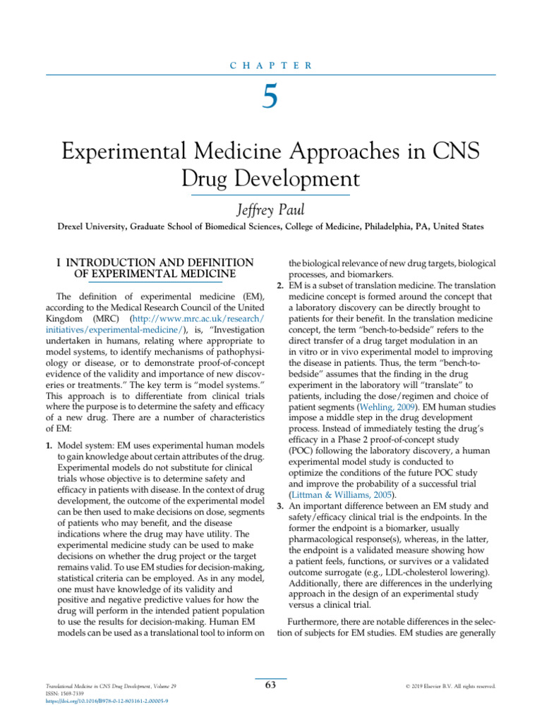 Experimental Medicine Approaches in CNS | PDF | Clinical Trial | Phases ...