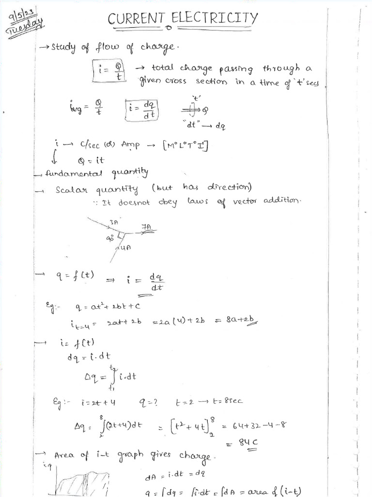 Current Electricity Notes | PDF