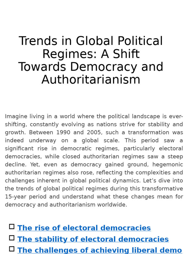 1.1 FINAL COVERAGE Trends in Global Political Regimes | PDF ...