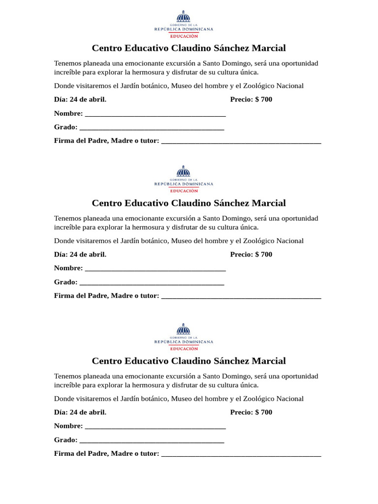 Permiso Excursion | PDF