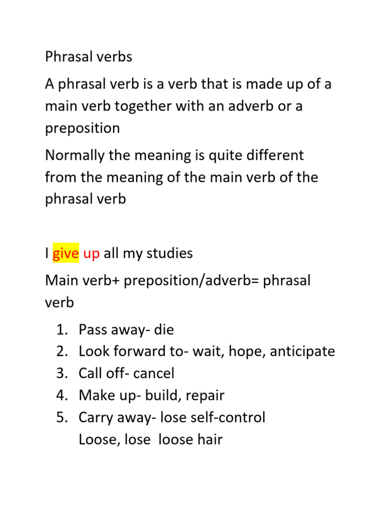 Phrasal Verbs 1 | PDF