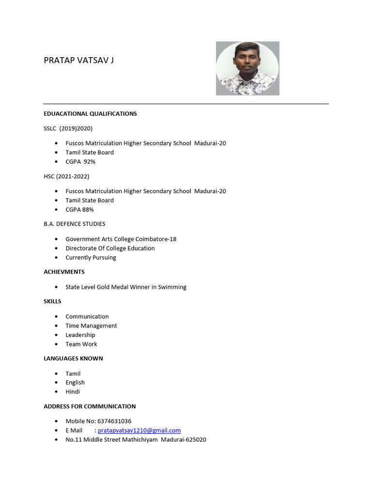 Pratap Resume | PDF