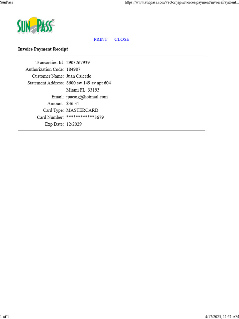 Sun Pass | PDF