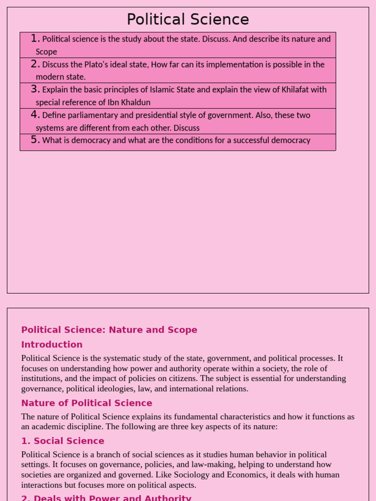 Nature and Scope of Political Science | PDF | Political Science ...