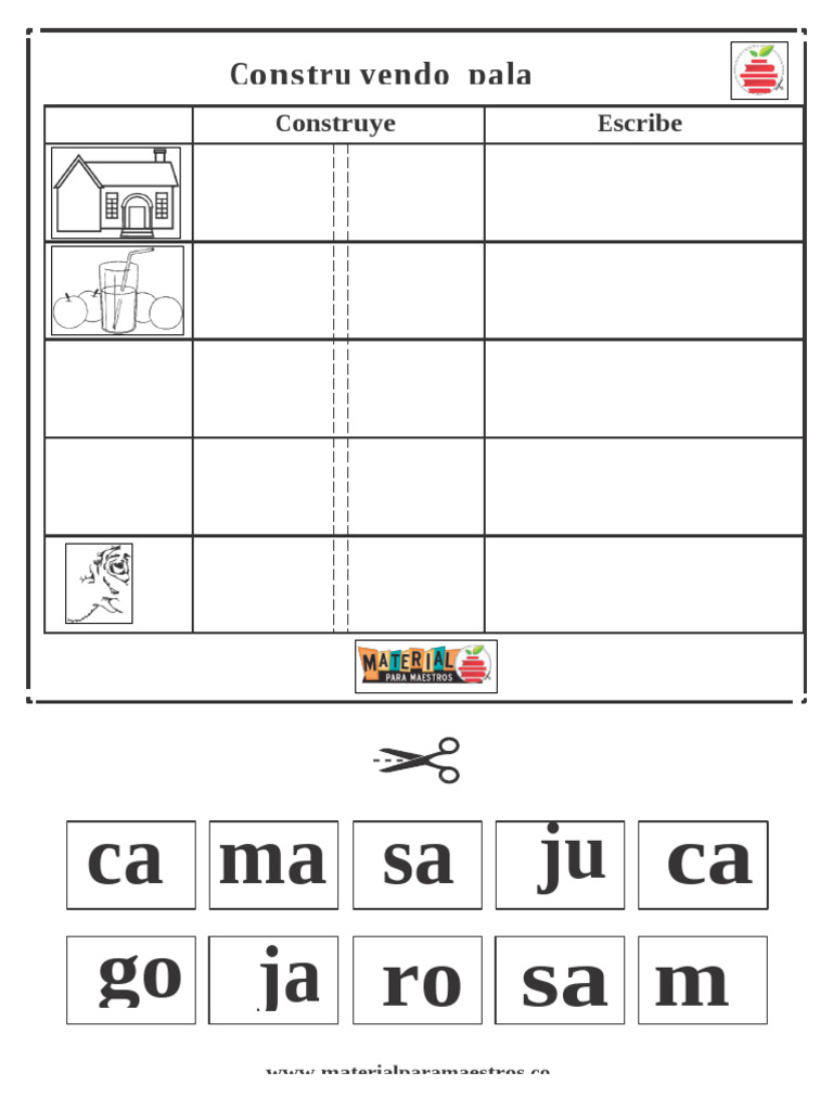 Construyo Palabras 2 Silabas | PDF