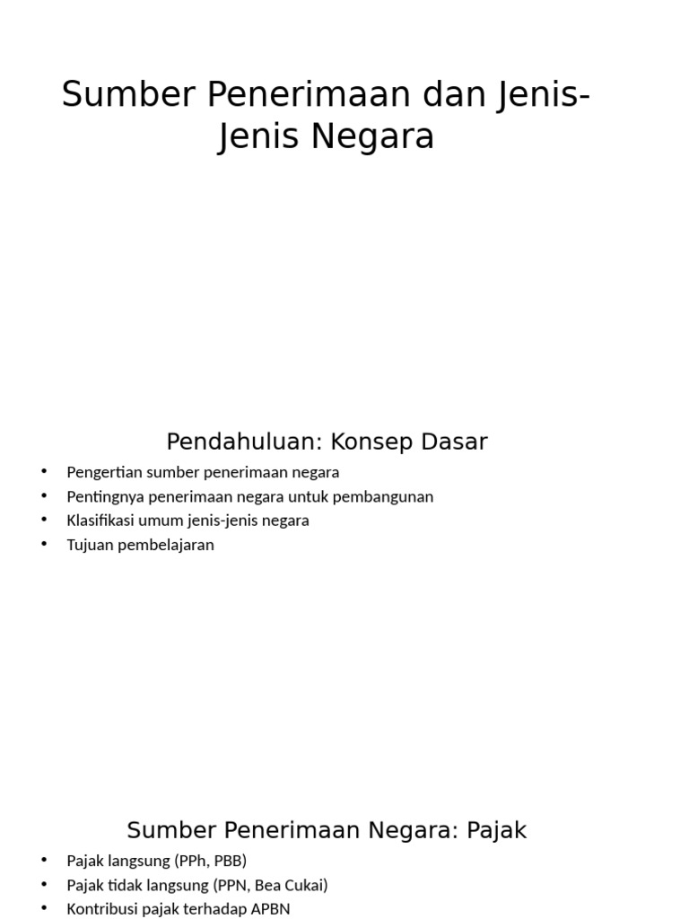 Sumber Penerimaan Dan Jenis Jenis Negara | PDF
