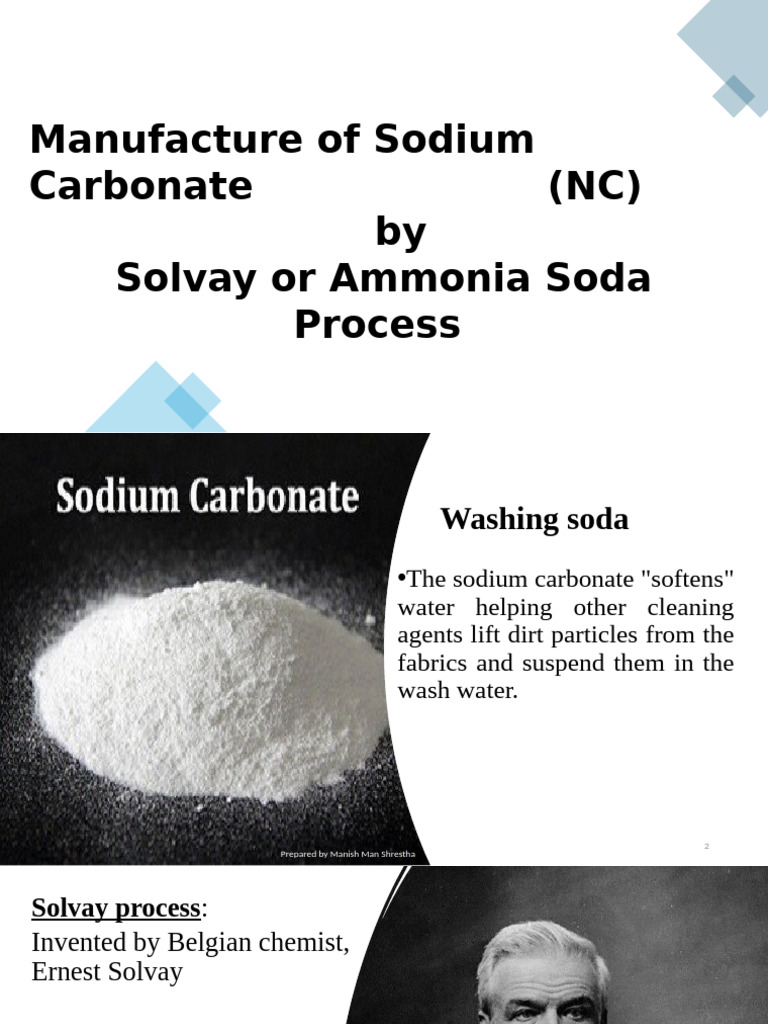 Flow Sheet of Solvay Process for Soda | PDF
