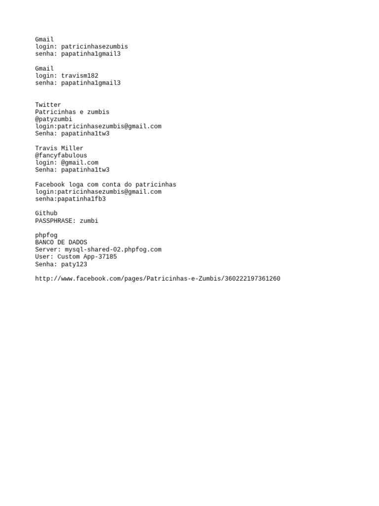 Contas e Senhas | PDF