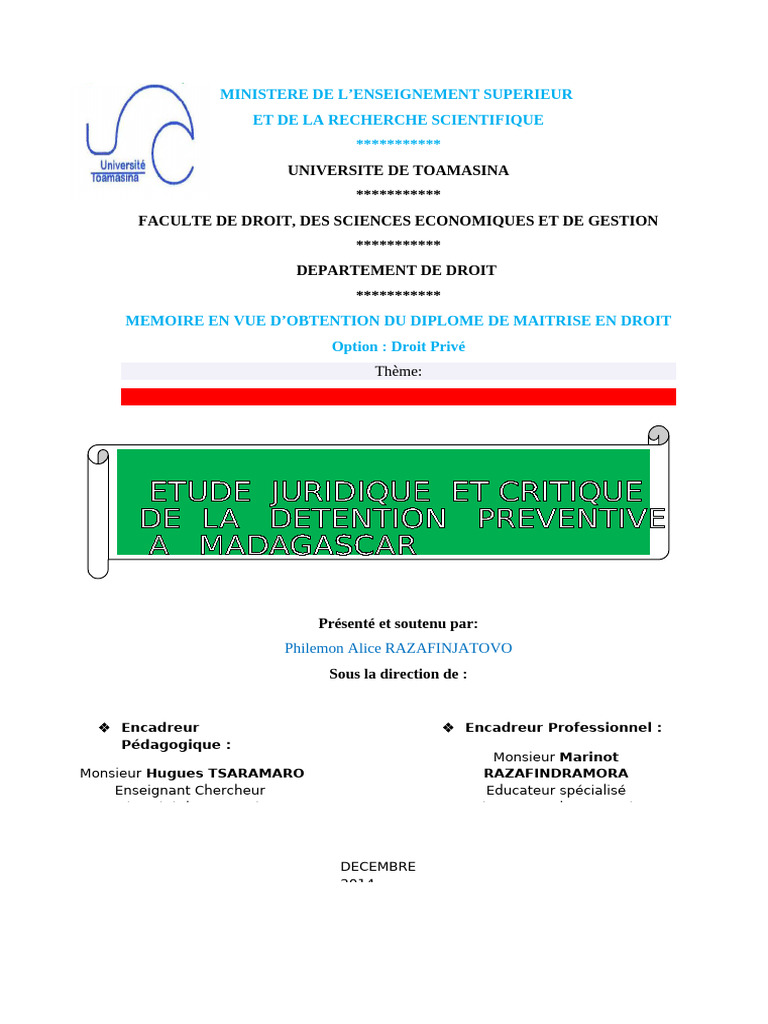 Analyse de la détention préventive à Madagascar | PDF | Crimes | Crime ...