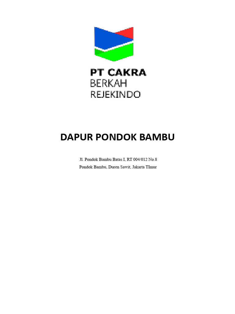 Dapur Pondok Bambu | PDF