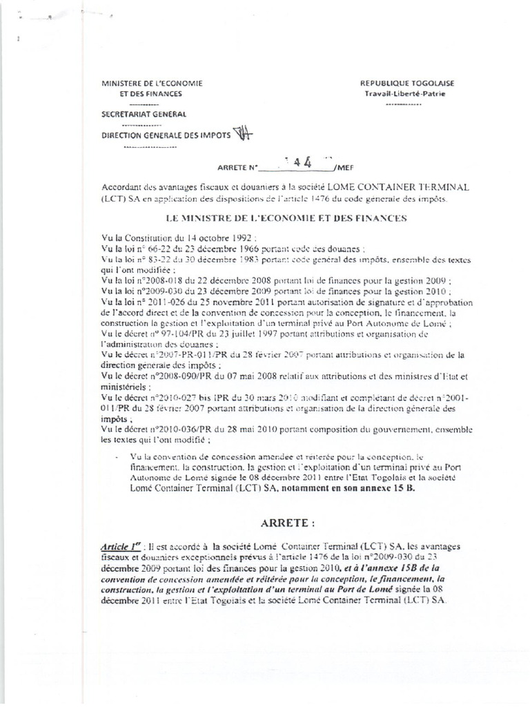 Arrrêté #44 MEF | PDF