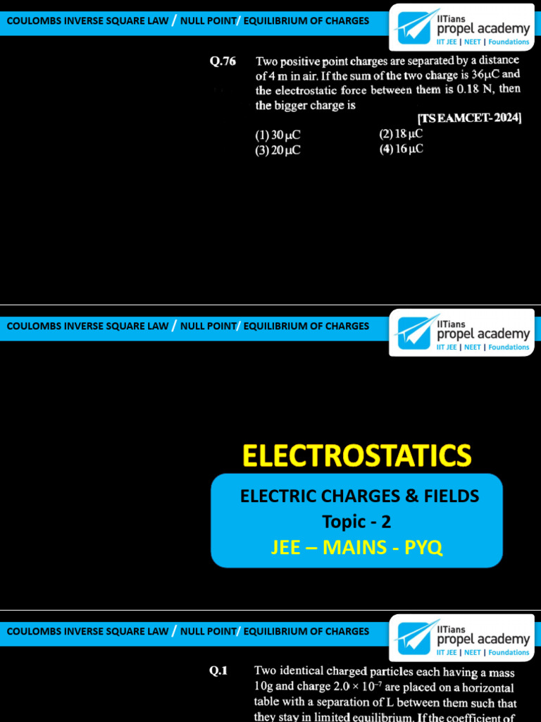 Coulomb's Law and Charge Equilibrium | PDF