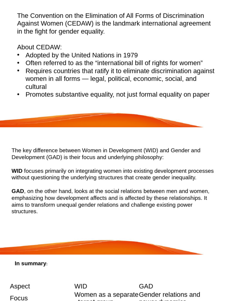 CEDAW and Gender Equality Goals Explained | PDF | Sustainability ...