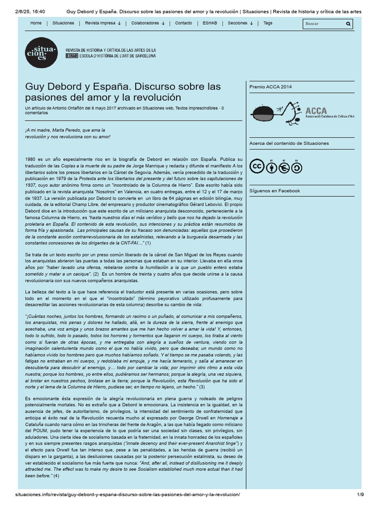 Debord y la Revolución Anarquista en España | PDF
