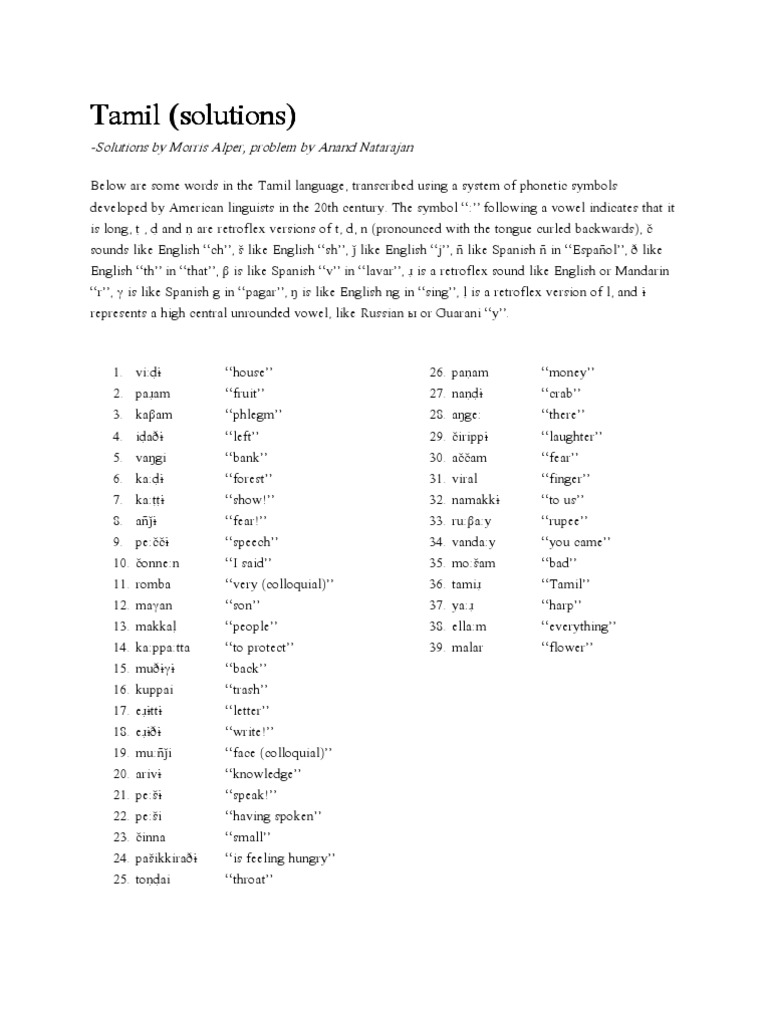 Tamil Solutions | Syllable | Consonant