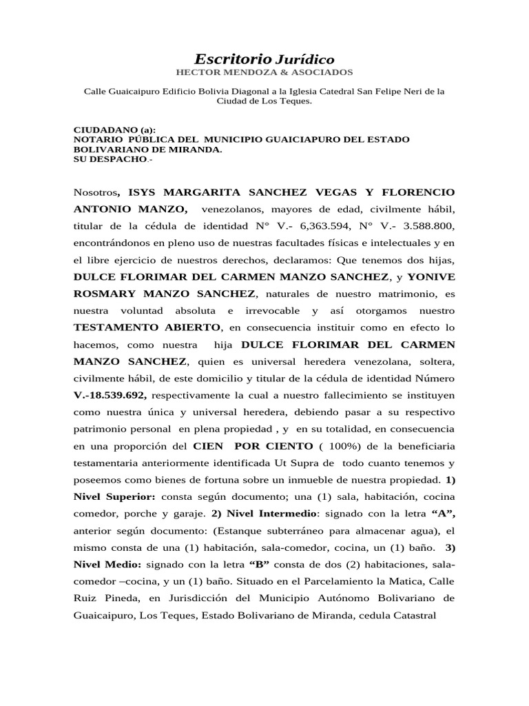 Isis Margarita Sanchez | PDF | Propiedad