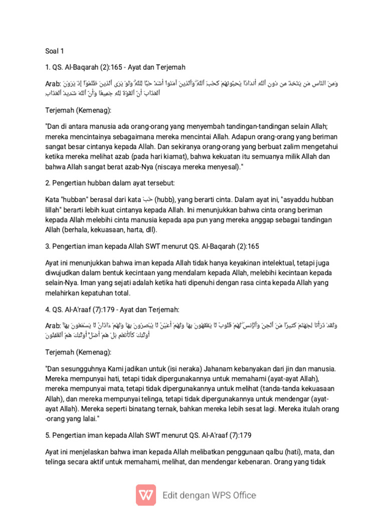 Jawaban Tugas 1 - AGAMA ISLAM | PDF