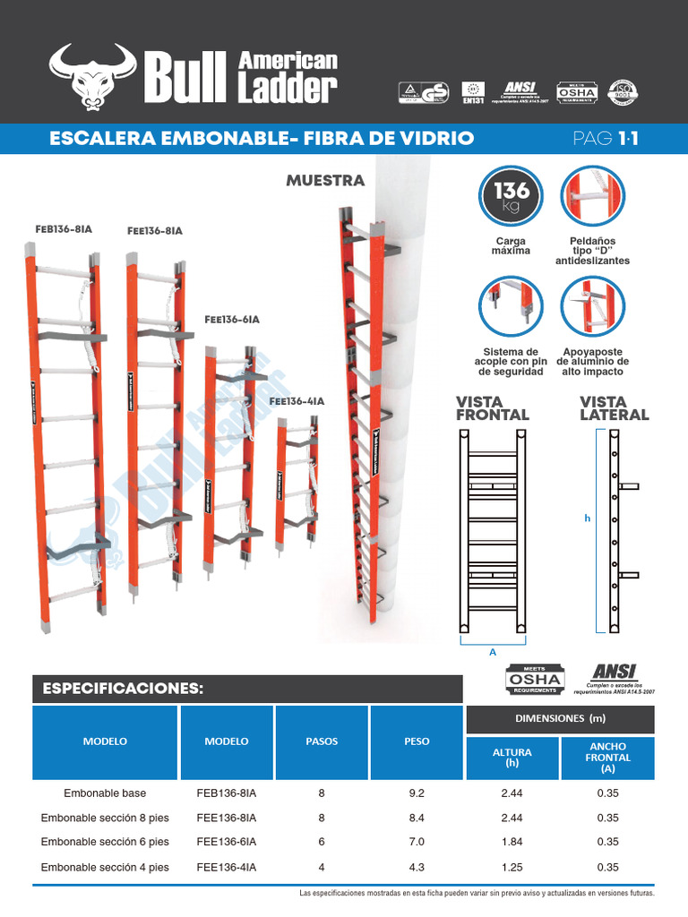 Ficha Tecnica Escalera Embonable | PDF | Tecnologías automotrices | Coche