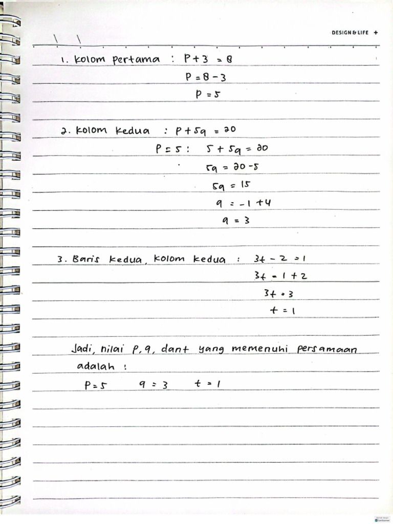TUGAS 1 Aljabar Linear Elementer | PDF