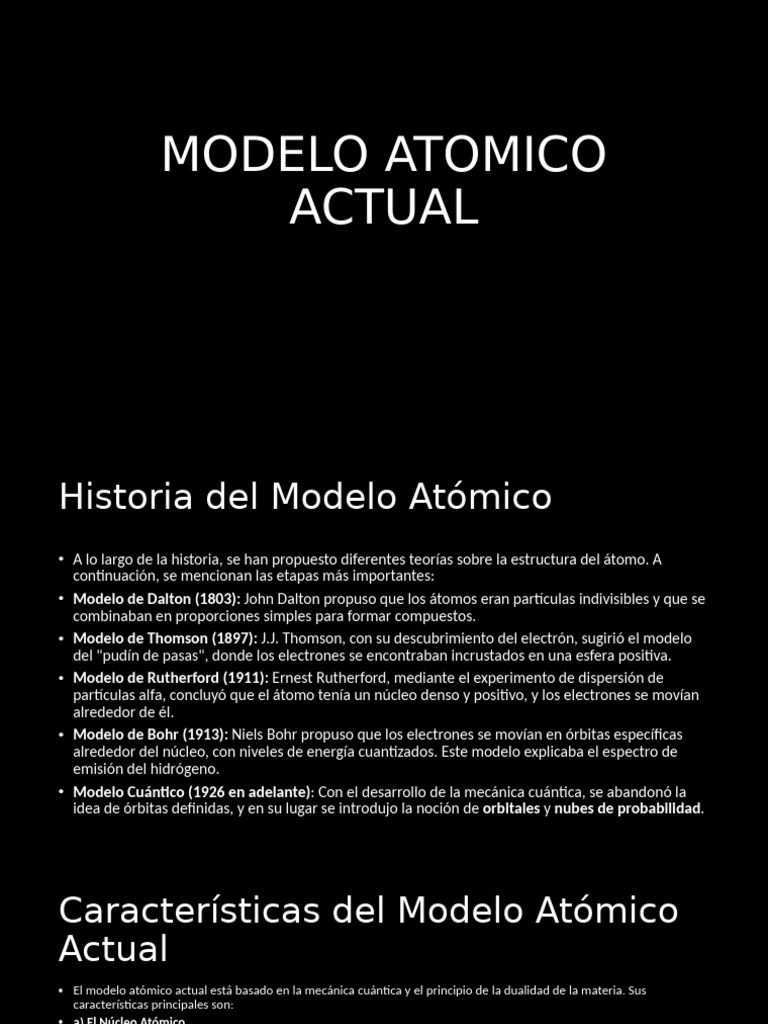 Evolución y Características del Modelo Atómico | PDF | Átomos | Electrón