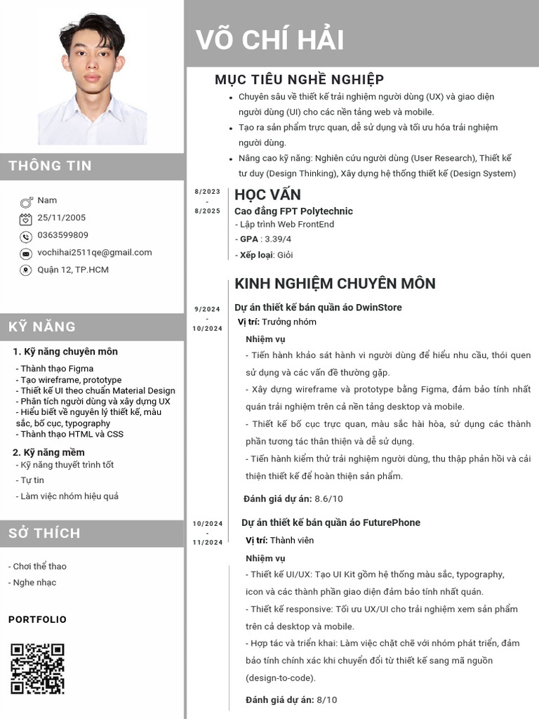 Cv-Võ Hải - Intern Ui Ux | PDF