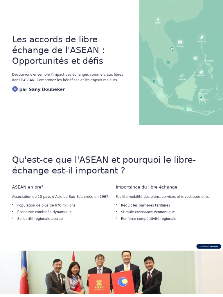Accords de libre-échange ASEAN : enjeux et bénéfices | PDF | Libre ...