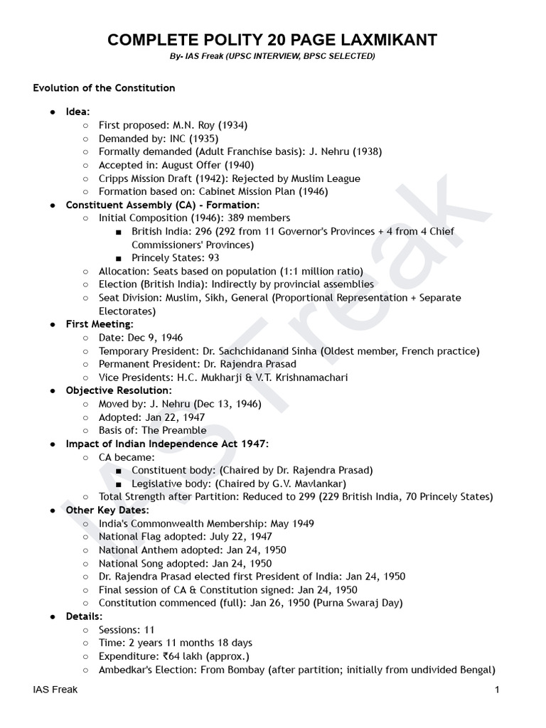 Polity 20 Page Laxmikant | PDF | Pardon | Justice