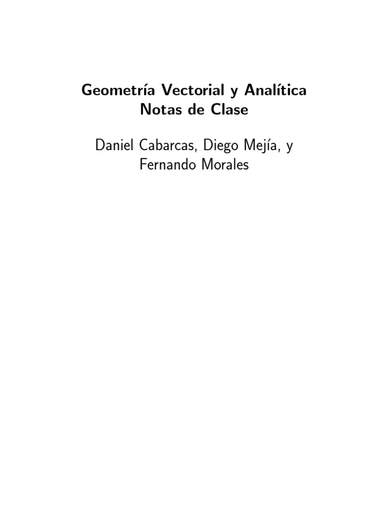 Geometria Vectorial y Analitica - APUNTES | PDF | Sistema de ...